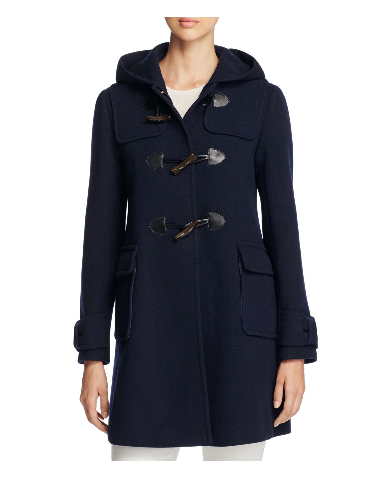 Lyst - Kate Spade New York Hooded Wool-blend Mid Length Toggle Coat in Blue