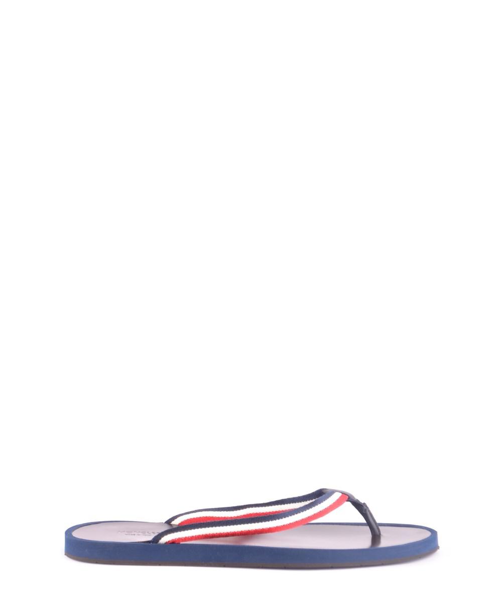 Lyst - Moncler Men's Blue Fabric Flip Flops in Blue for Men