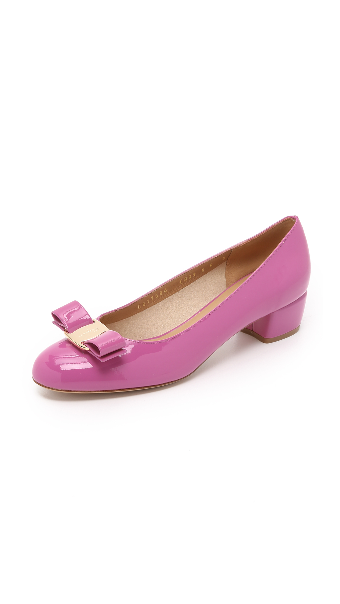 Lyst - Ferragamo Vara Low Heel Pumps in Purple