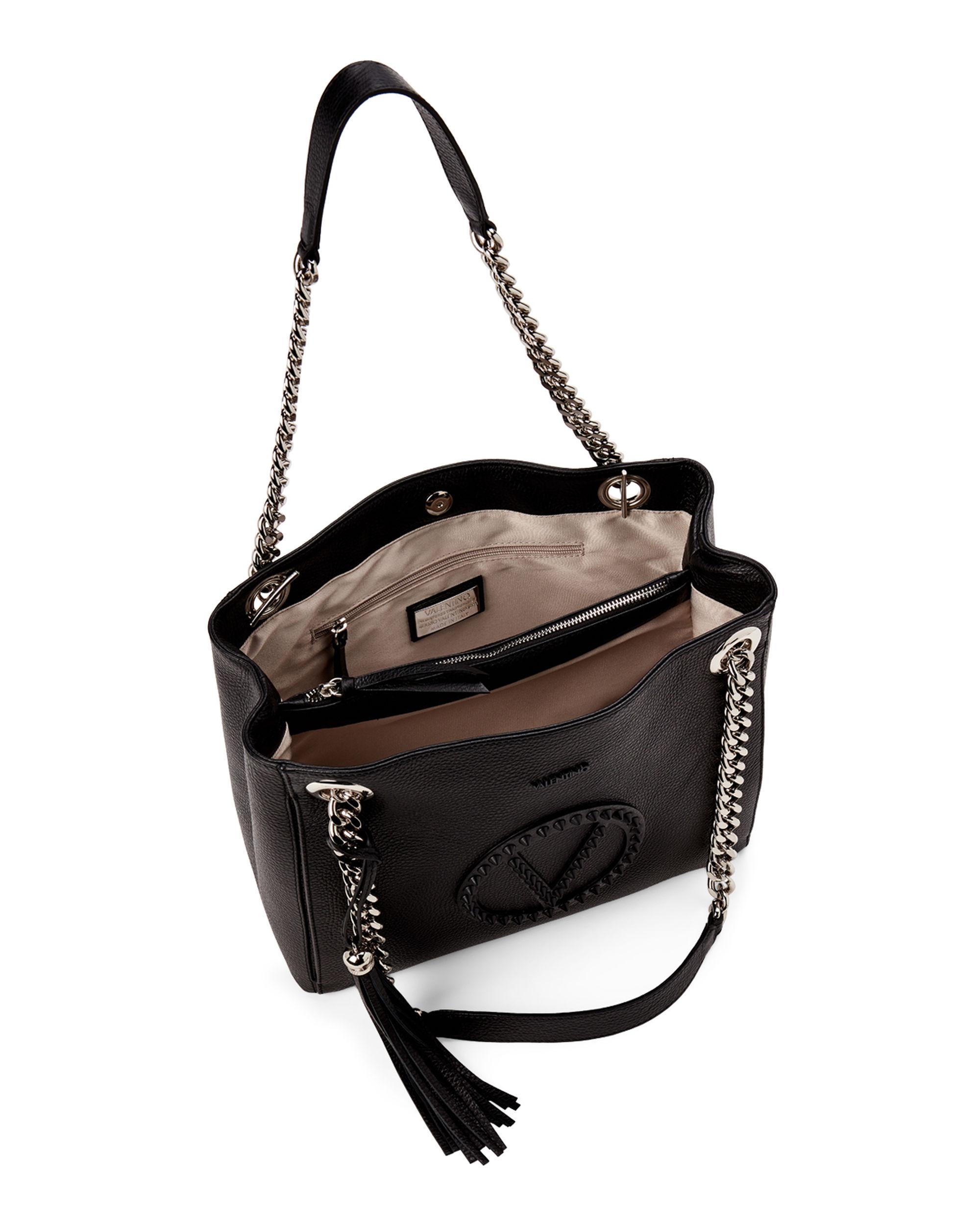 Valentino By Mario Valentino Black Luisa Rock Studded Shoulder Bag in ...