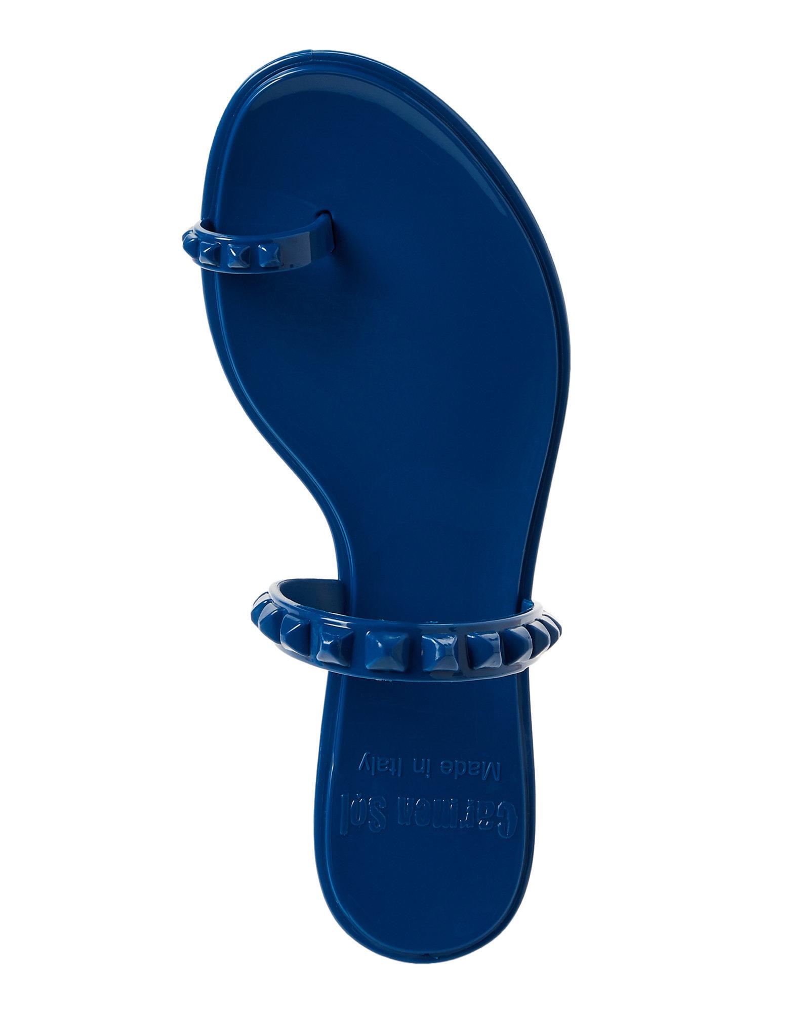 Lyst - Carmen Sol Dark Blue Studded Jelly Sandals in Blue
