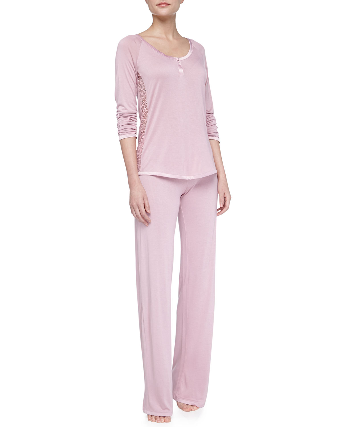 Lyst La Perla Sophia Scrolltrim Pajamas In Pink