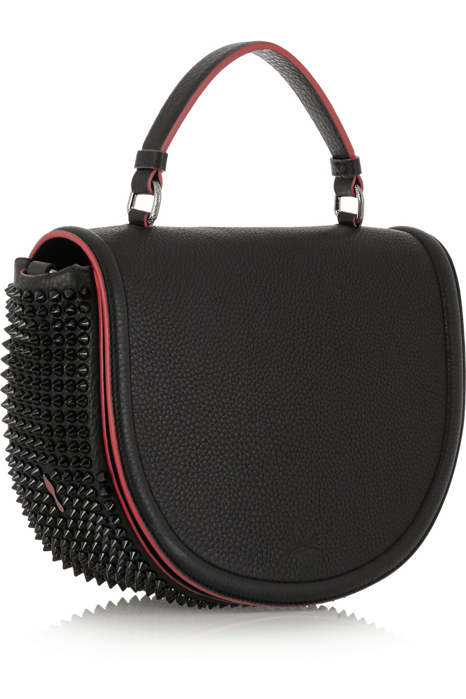 Christian louboutin Panettone Messenger Spiked Textured-Leather Tote in ...