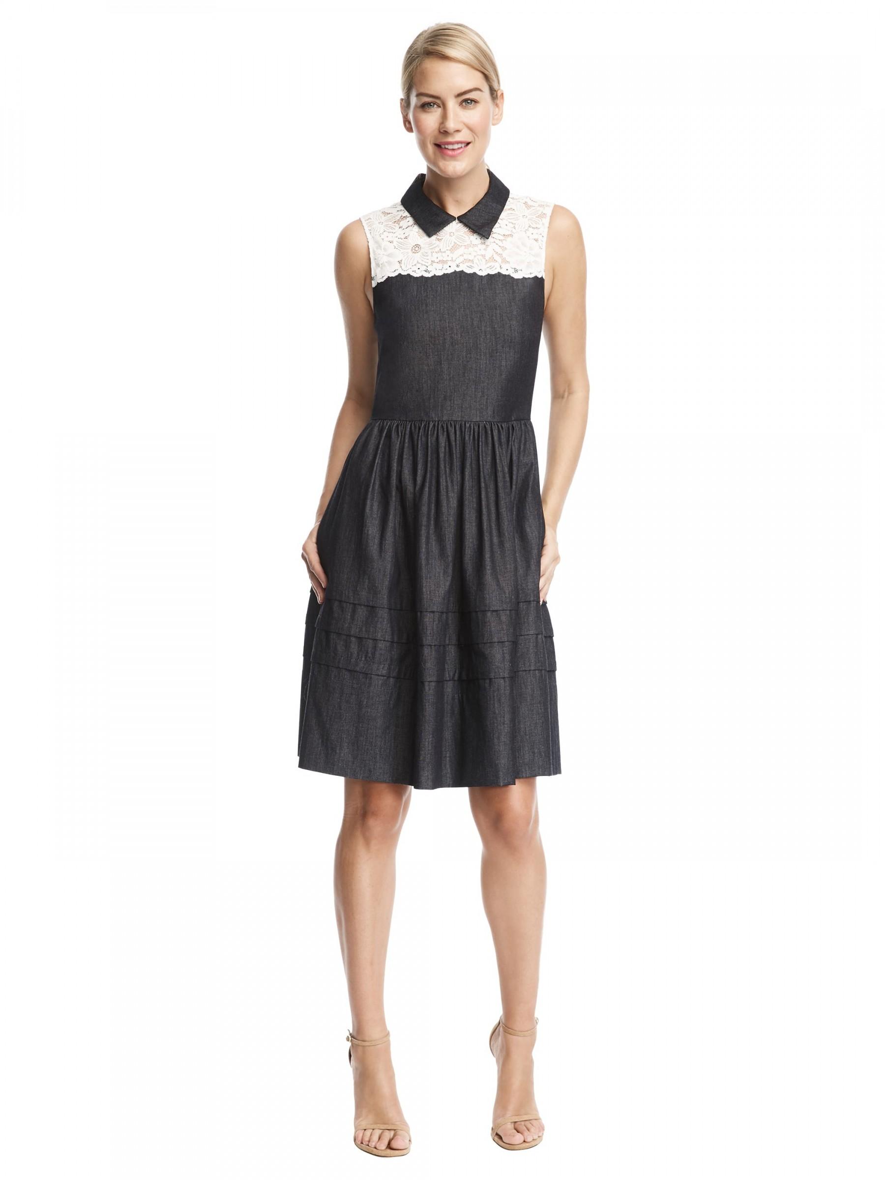 Lyst - Draper James Lace Chambray Dress in Black