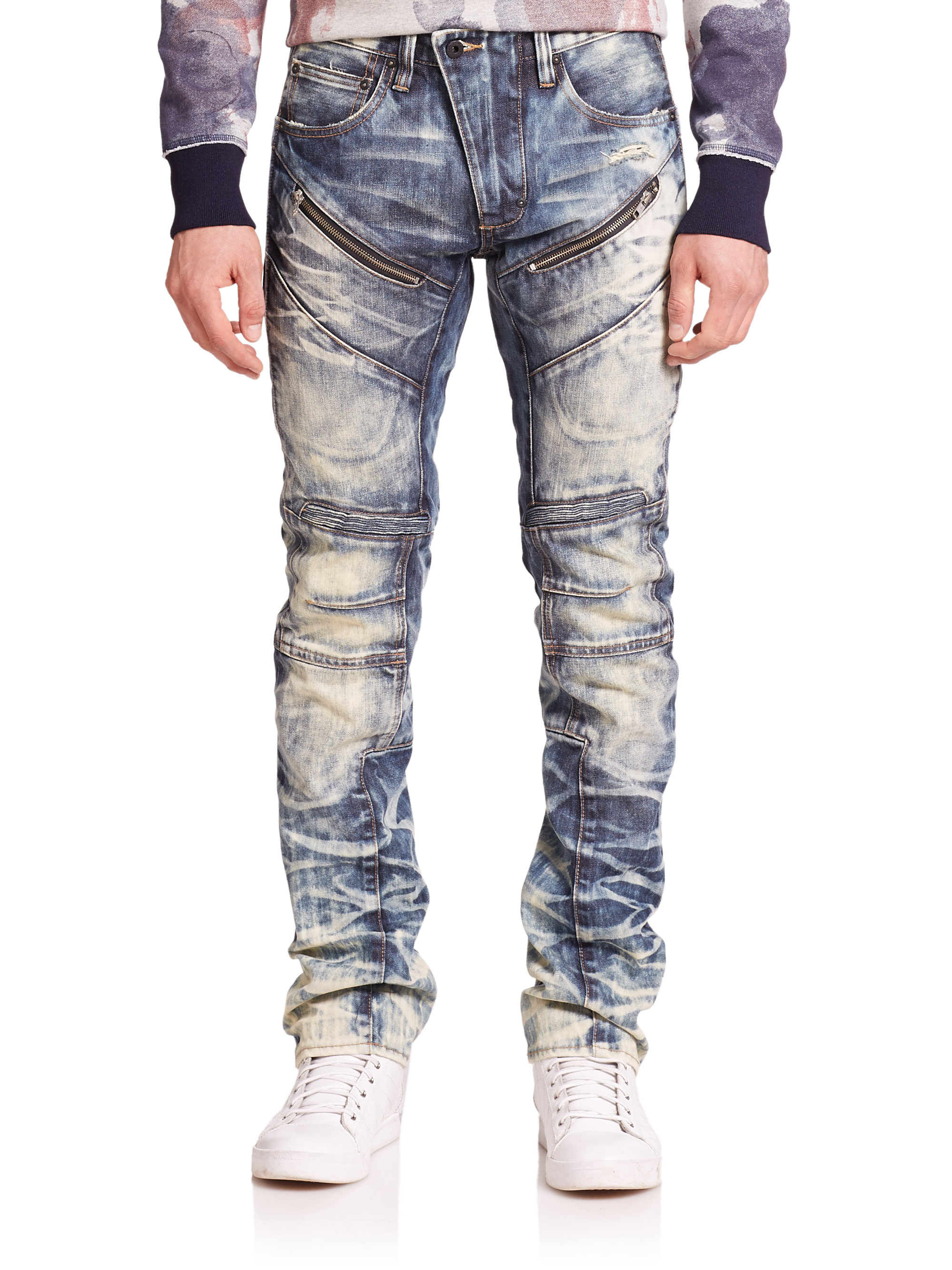 Lyst - Prps Telescopium Distressed Moto Jeans in Blue for Men