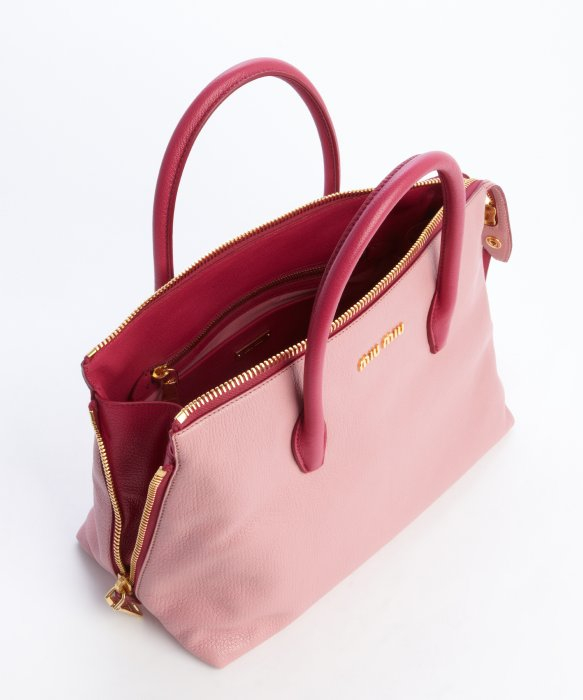 Lyst - Miu Miu Pink Leather Logo Imprinted Convertible Top Handle Tote ... Lyst - Miu Miu Pink Leather Logo Imprinted Convertible Top Handle Tote ...