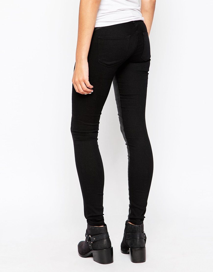 Lyst - 3X1 Low Rise Coated Skinny Jeans in Black