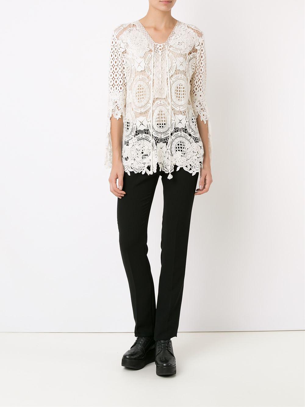 Martha Medeiros Lace Tunic in White - Lyst