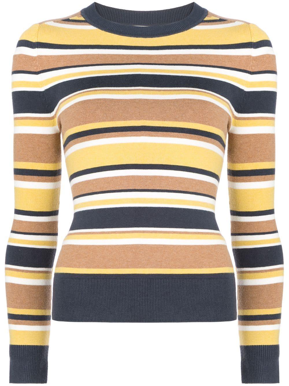 JoosTricot Silk Striped Knit Top in Yellow - Lyst