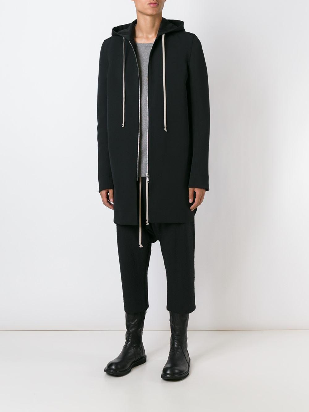 Lyst - Rick Owens Long Length Hoodie in Black for Men