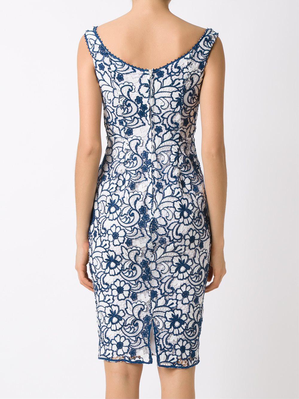 Lyst - Martha Medeiros Floral Lace Raissa Dress in Blue