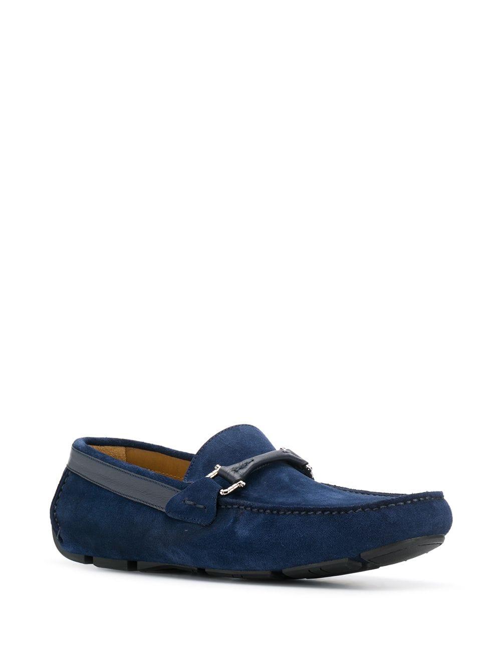 Baldinini Leather Trim Loafers in Blue for Men - Lyst
