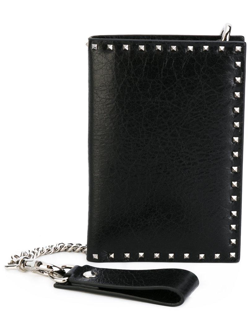 Valentino Garavani Soul Rockstud Wallet in Black for Men - Lyst