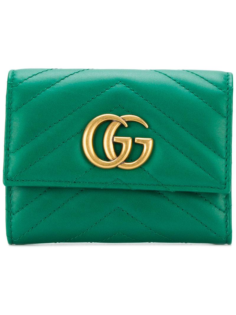 Gucci: Green Gg Marmont 2.0 Chain Wallet Bag | IUCN Water