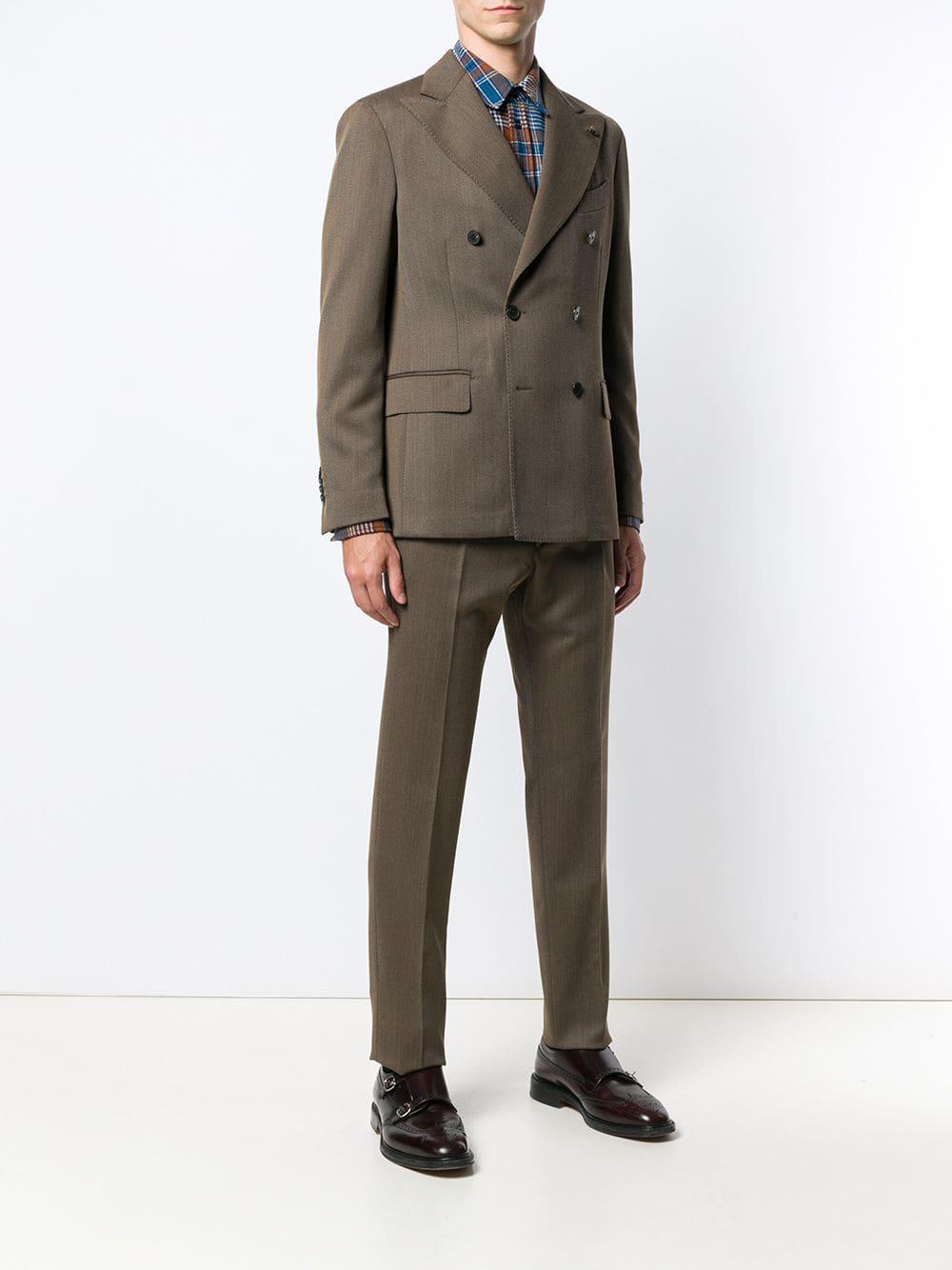 Gabriele Pasini Double Breasted Suit in Brown for Men - Lyst