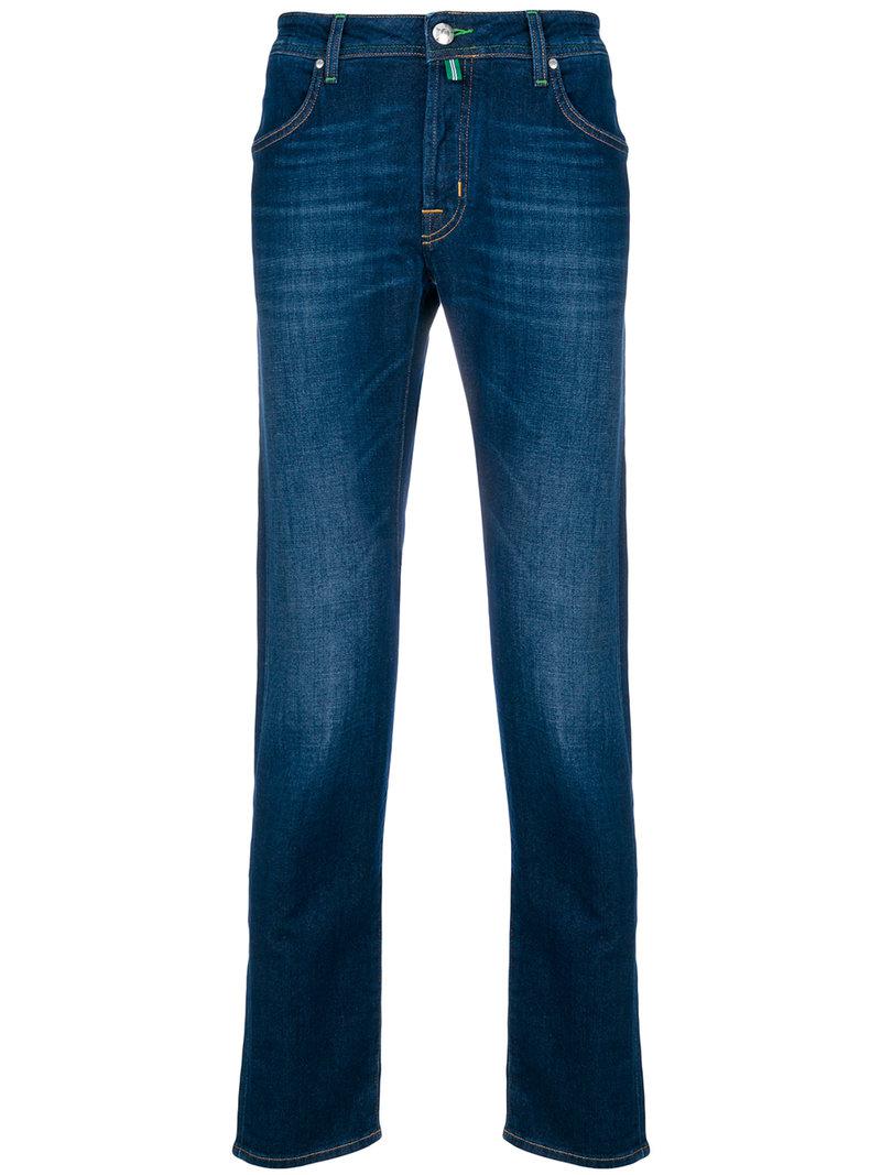 Jacob Cohen Straight Stonewashed Jeans in Blue for Men - Lyst