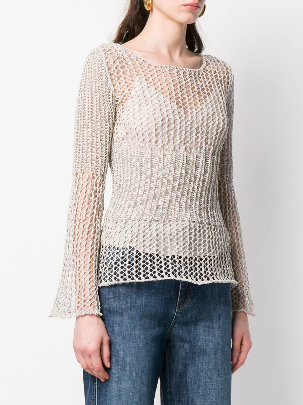 Gentry Portofino Mesh Knit Sweater - Lyst