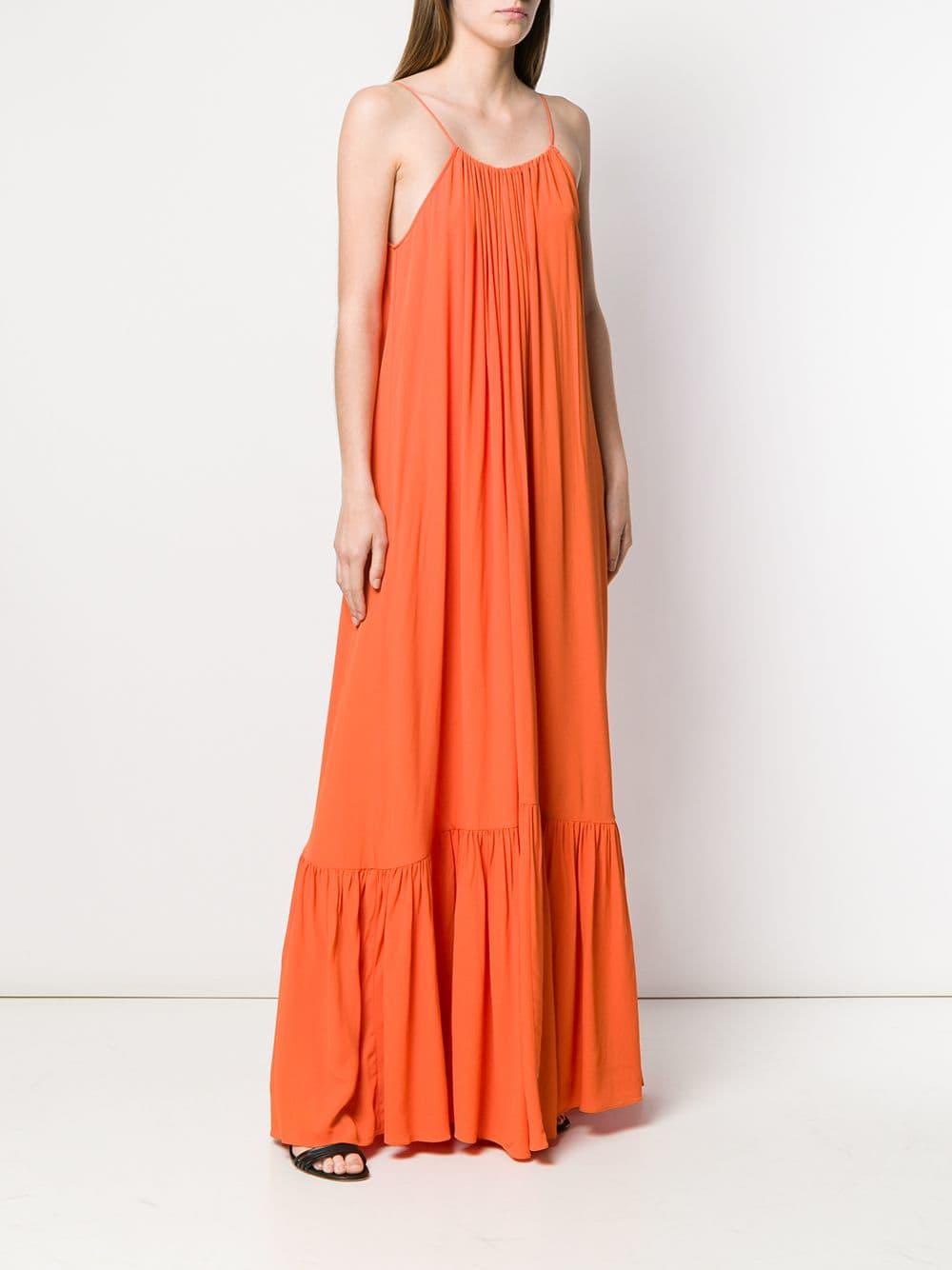 Erika Cavallini Semi Couture Ruffled Hem Maxi Dress in Orange - Lyst
