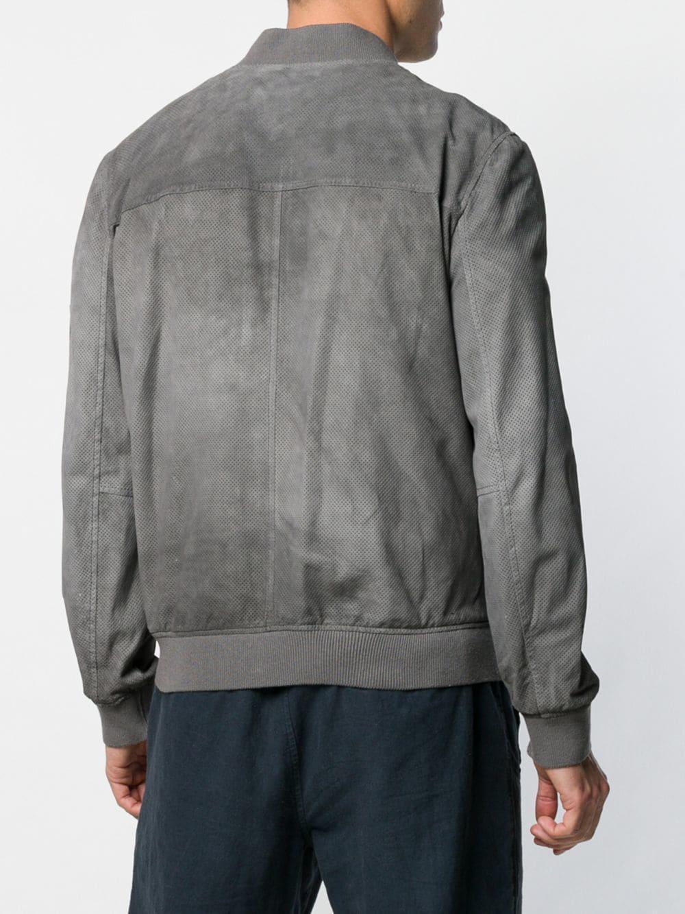 Lyst - DESA NINETEENSEVENTYTWO Perforated Bomber Jacket in Gray for Men