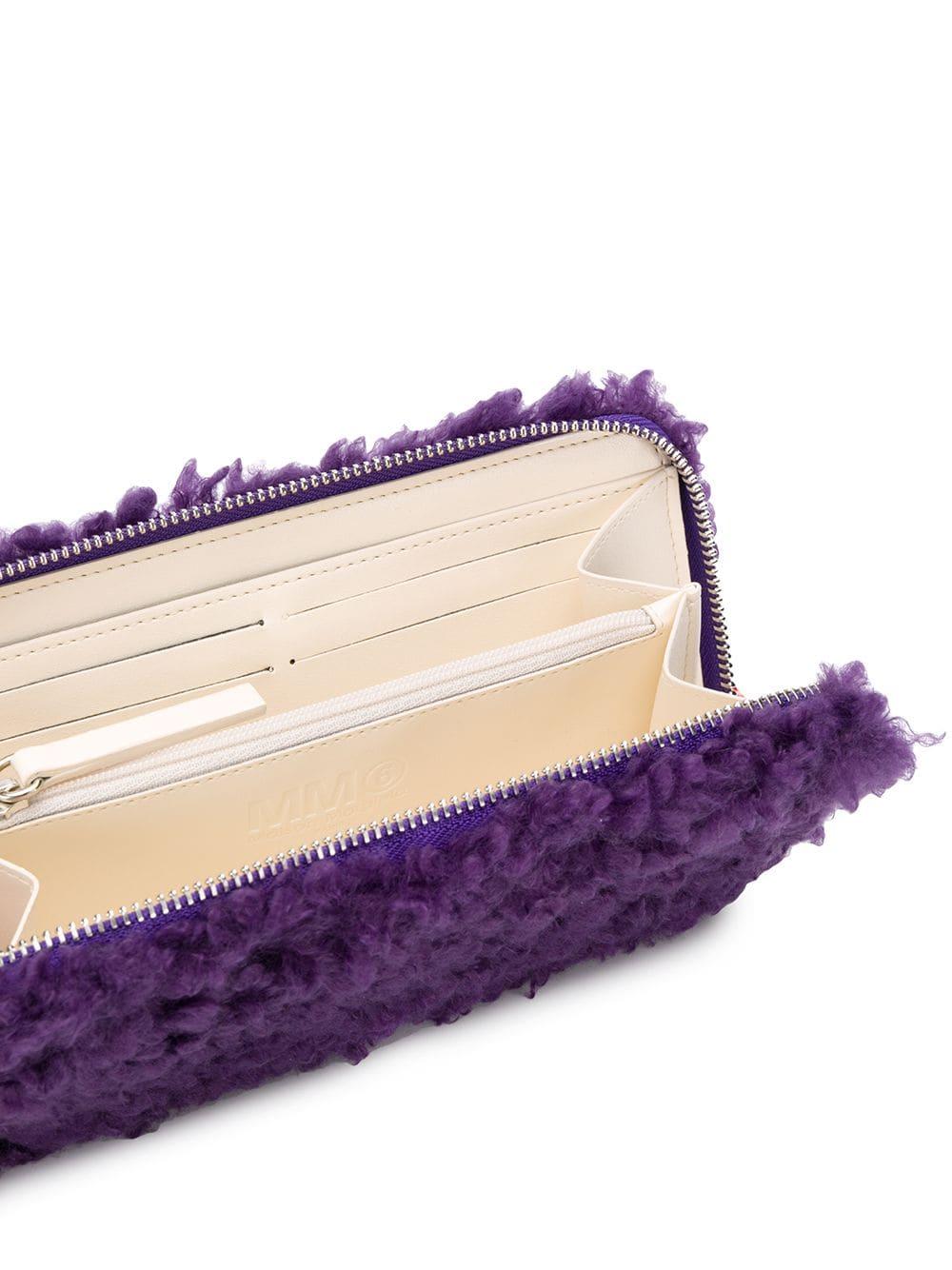 MM6 by Maison Martin Margiela Faux-shearling Wallet in Purple - Lyst