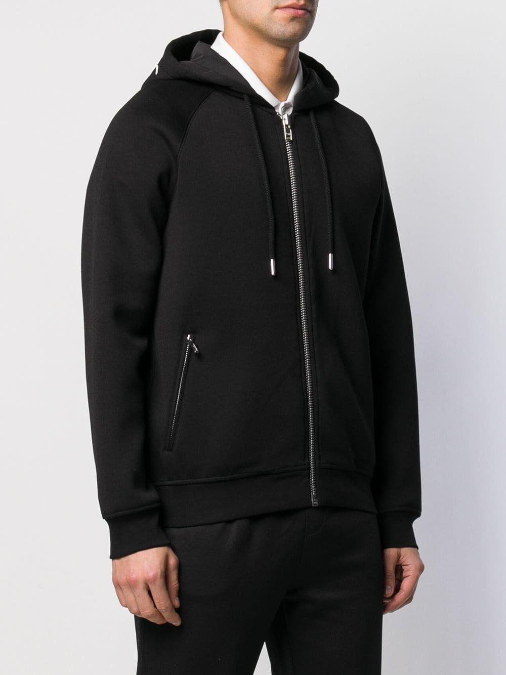Karl Lagerfeld Neoprene Zip Up Hoodie in Black for Men - Save 40% - Lyst