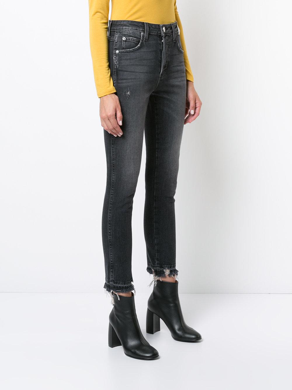 Lyst - AMO Babe Cropped Jeans in Black