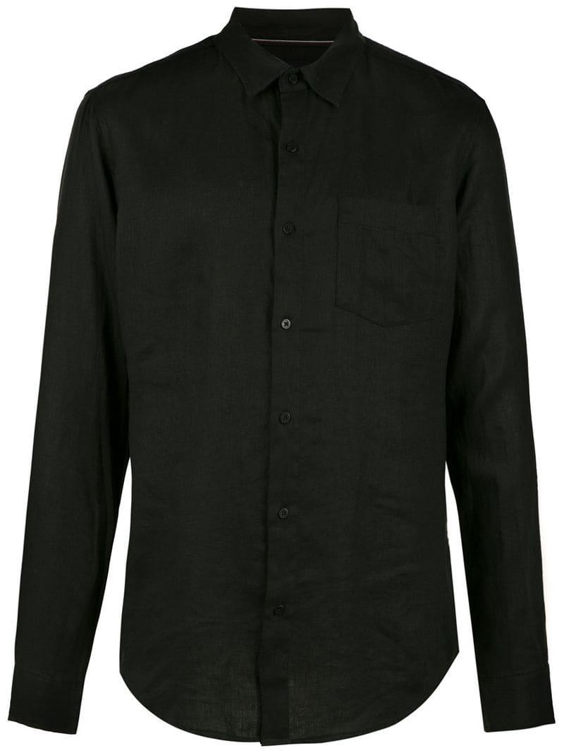 Osklen Long Sleeved Linen Shirt in Black for Men - Lyst