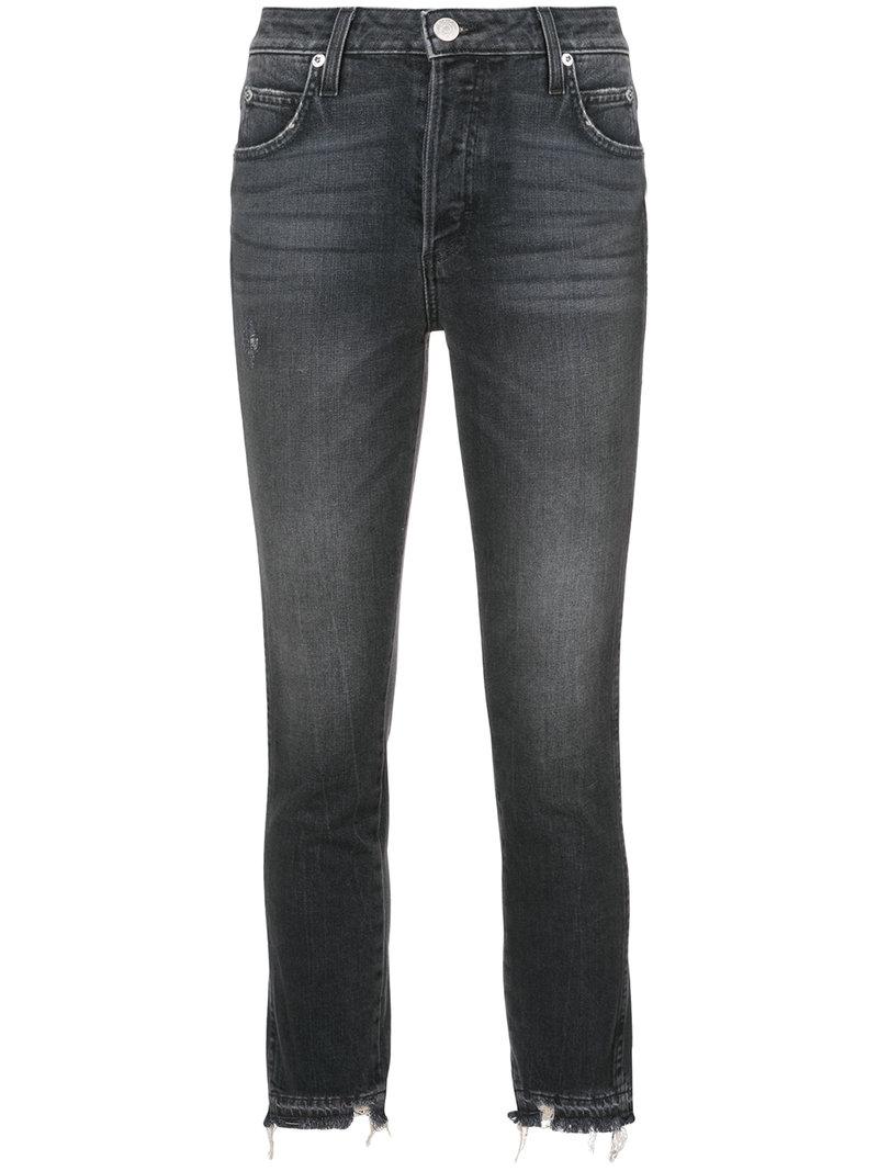 Lyst - AMO Babe Cropped Jeans in Black