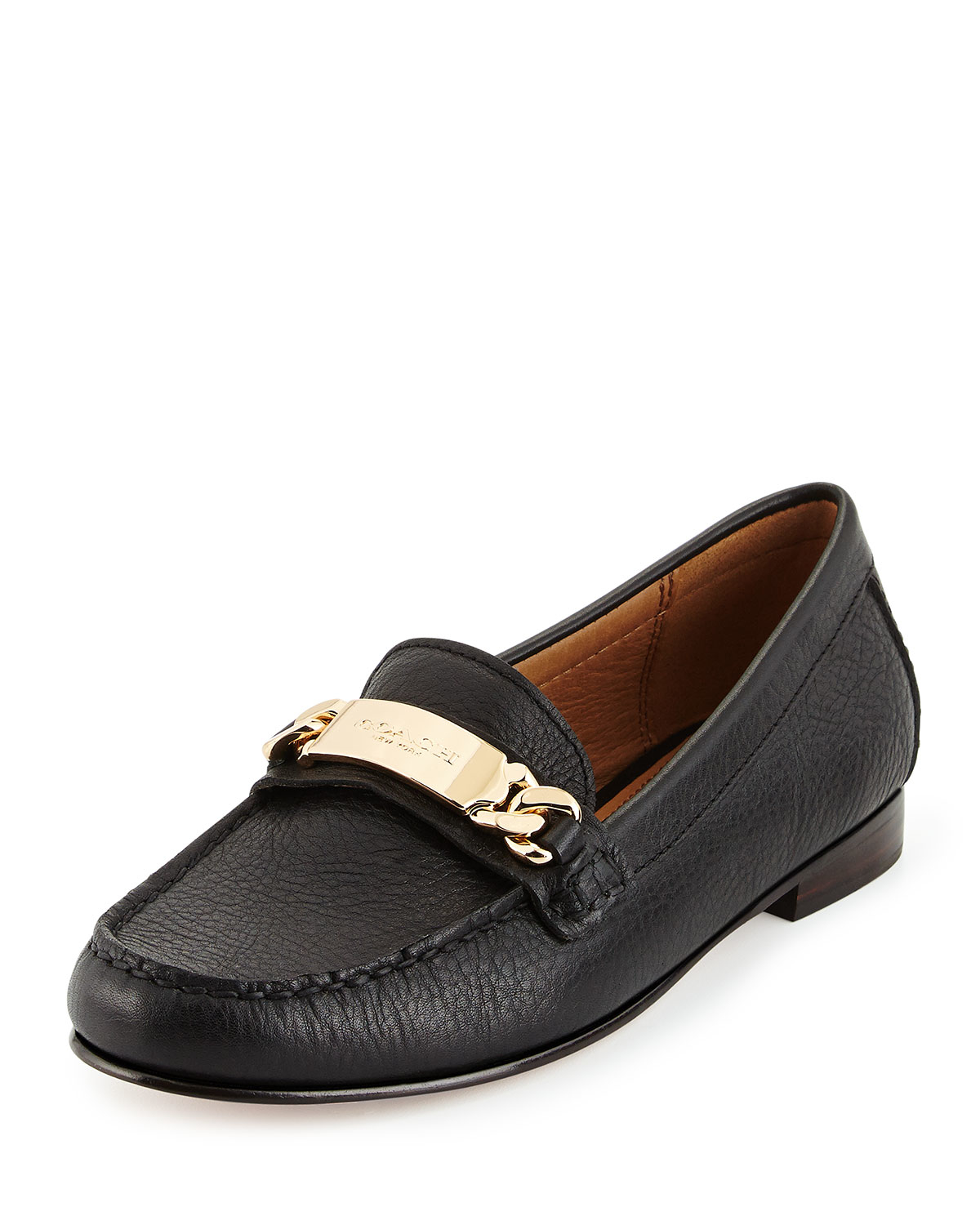 Coach Kimmie Leather Loafer in Black | Lyst