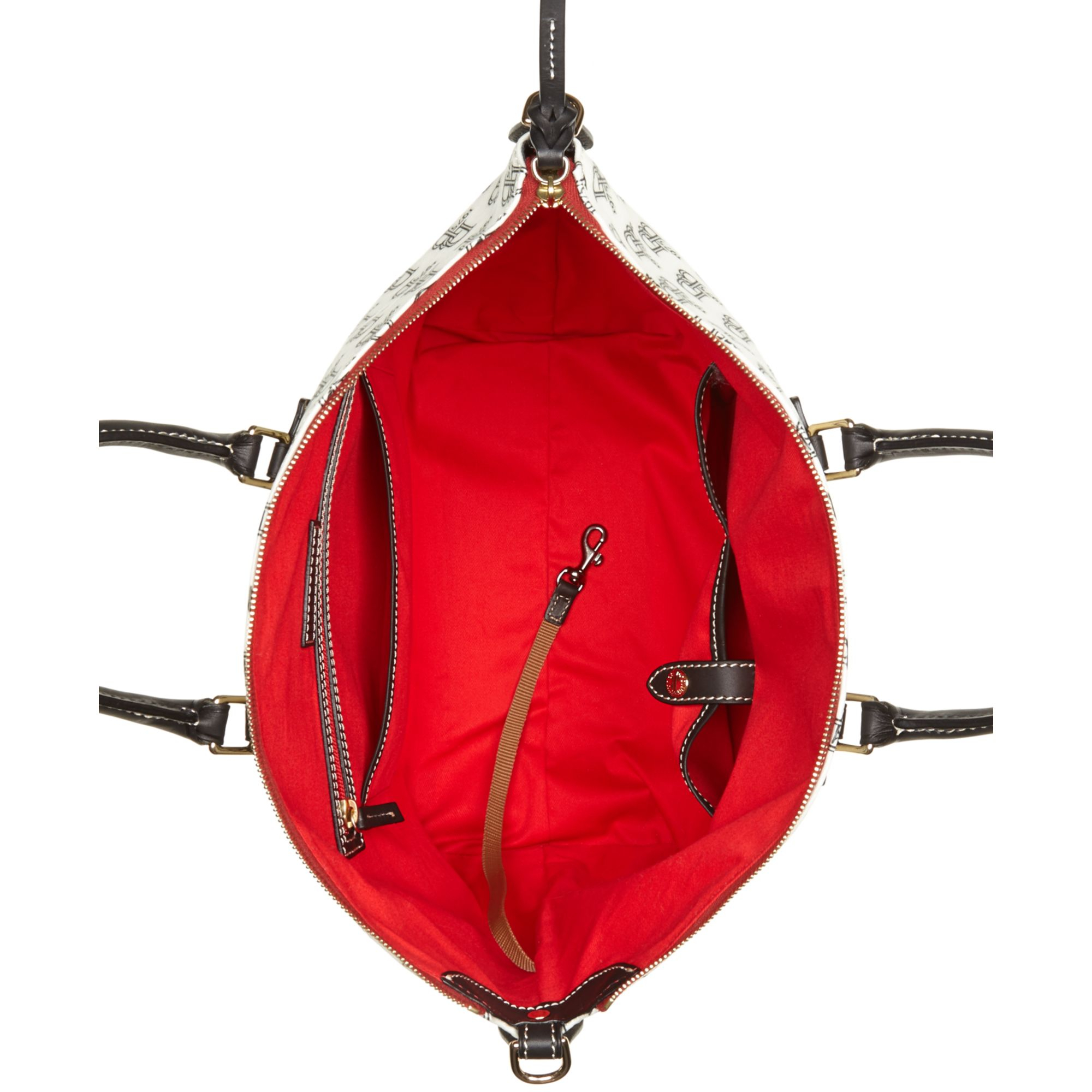 Dooney & bourke Signature DB 75 Vanessa Satchel in White (WHITE/BLACK ...