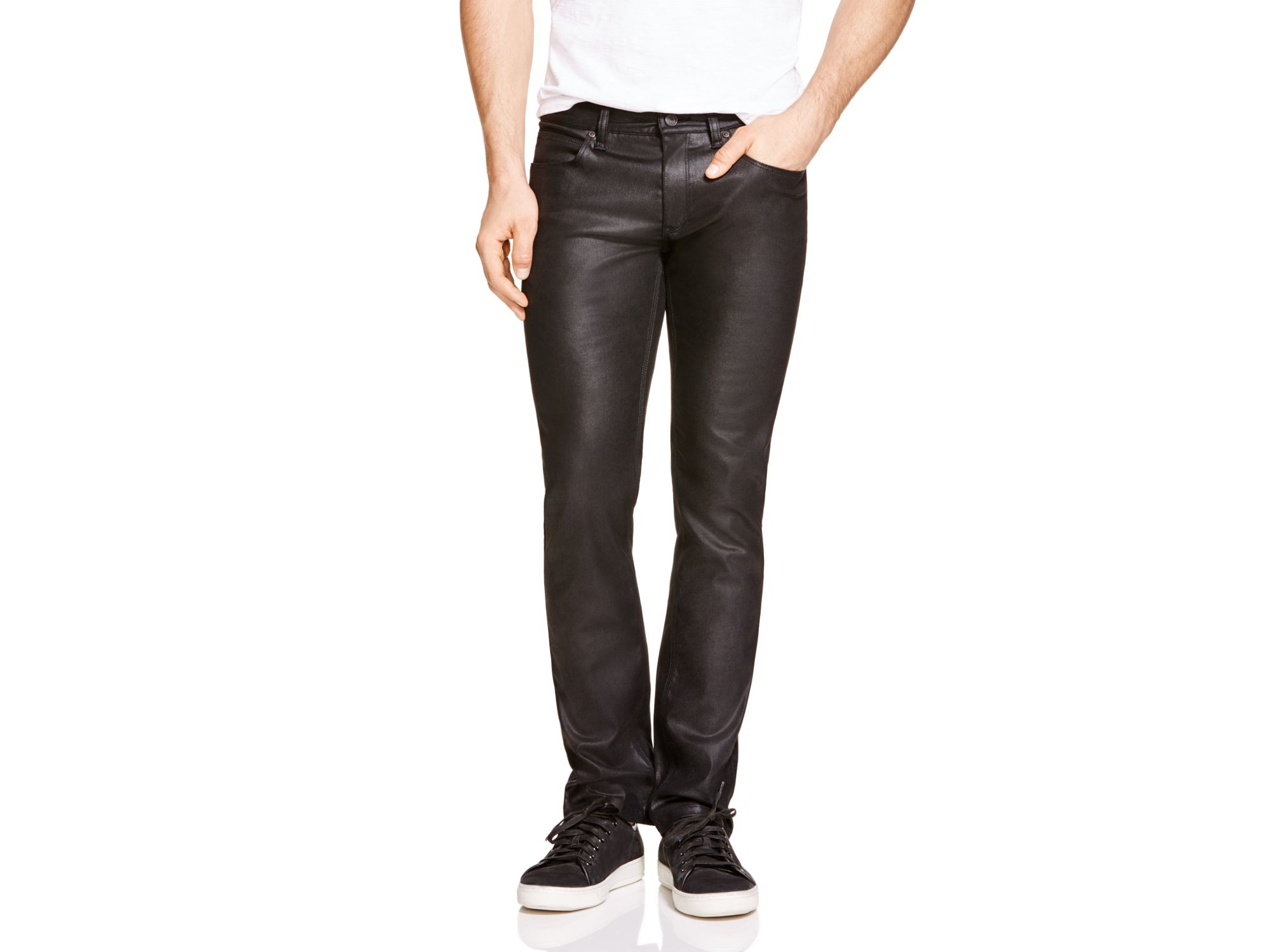 BOSS Hugo 708 Coated Denim Slim Fit Jeans In Black in Black for Men - Lyst