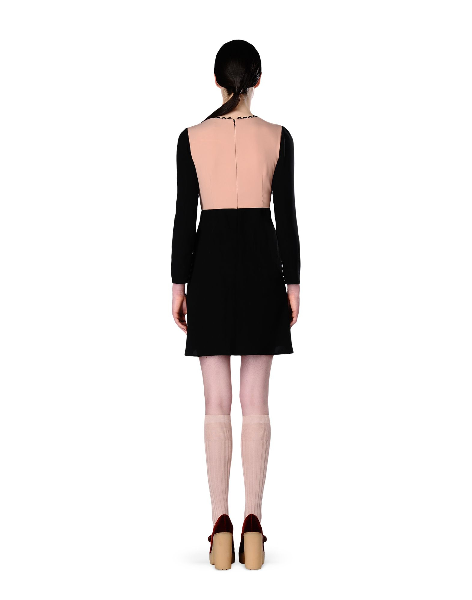 Red Valentino Piped Scalloped Flared Dress In Black Lyst