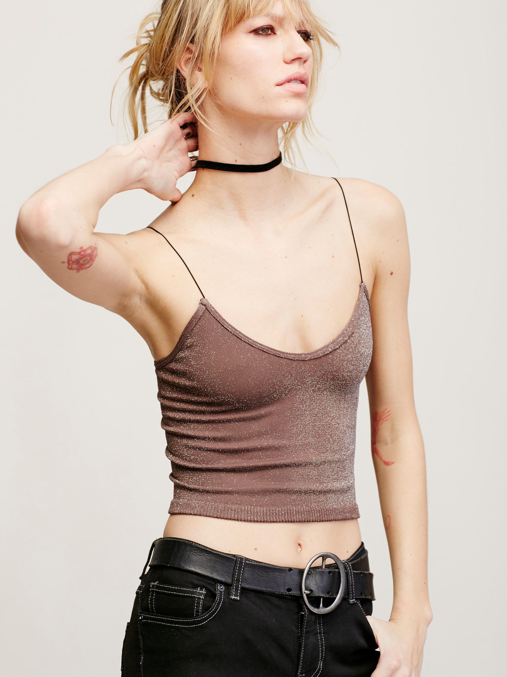 Lyst Free People Skinny Strap Brami By Intimately In Brown