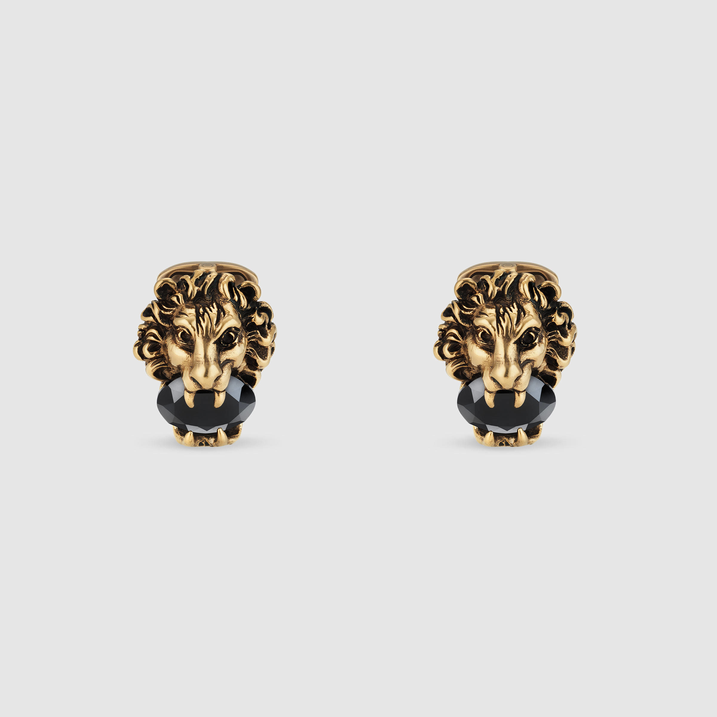 Lyst - Gucci Lion Head Cufflinks With Crystals in Metallic for Men