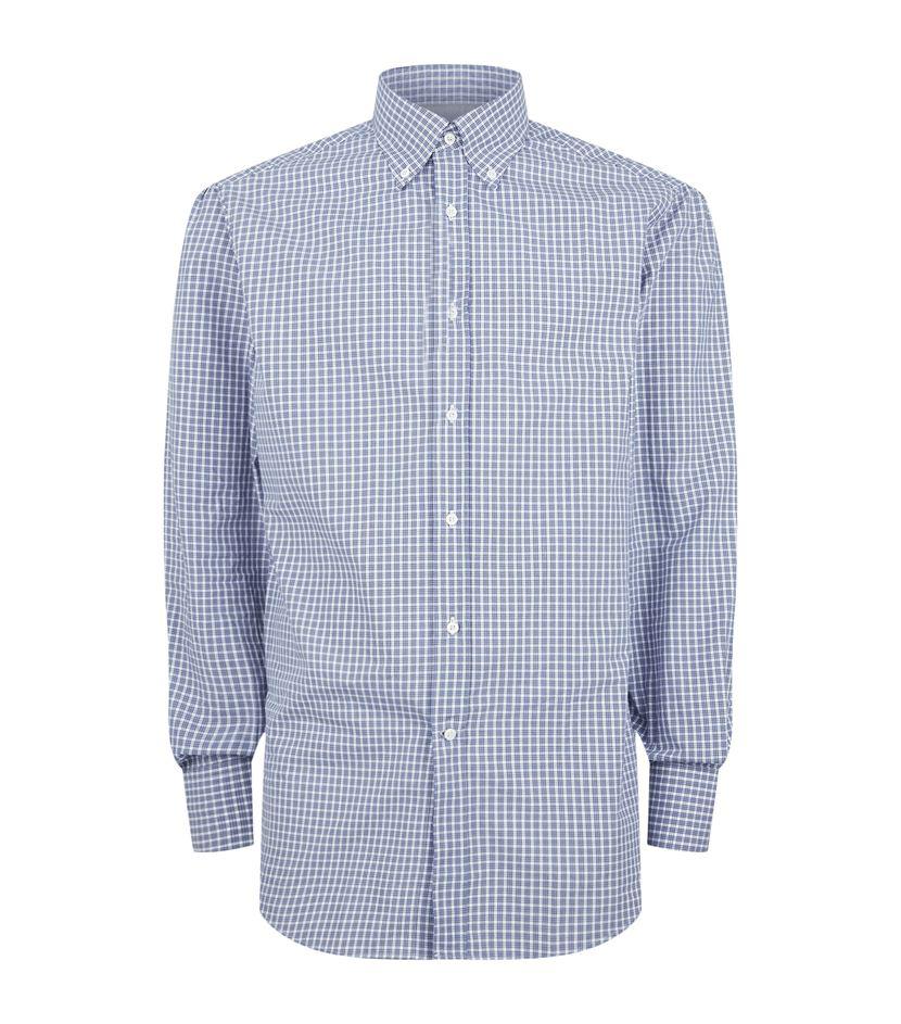 Brunello cucinelli Checked Casual Shirt in Blue for Men | Lyst