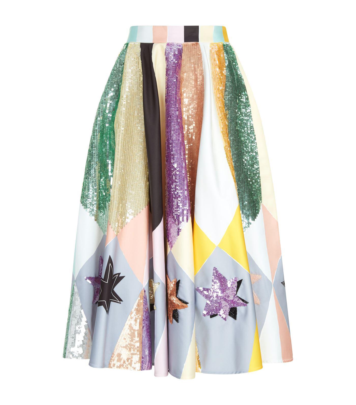 Emilio Pucci Sequinned Abstract Star Midi Skirt - Lyst