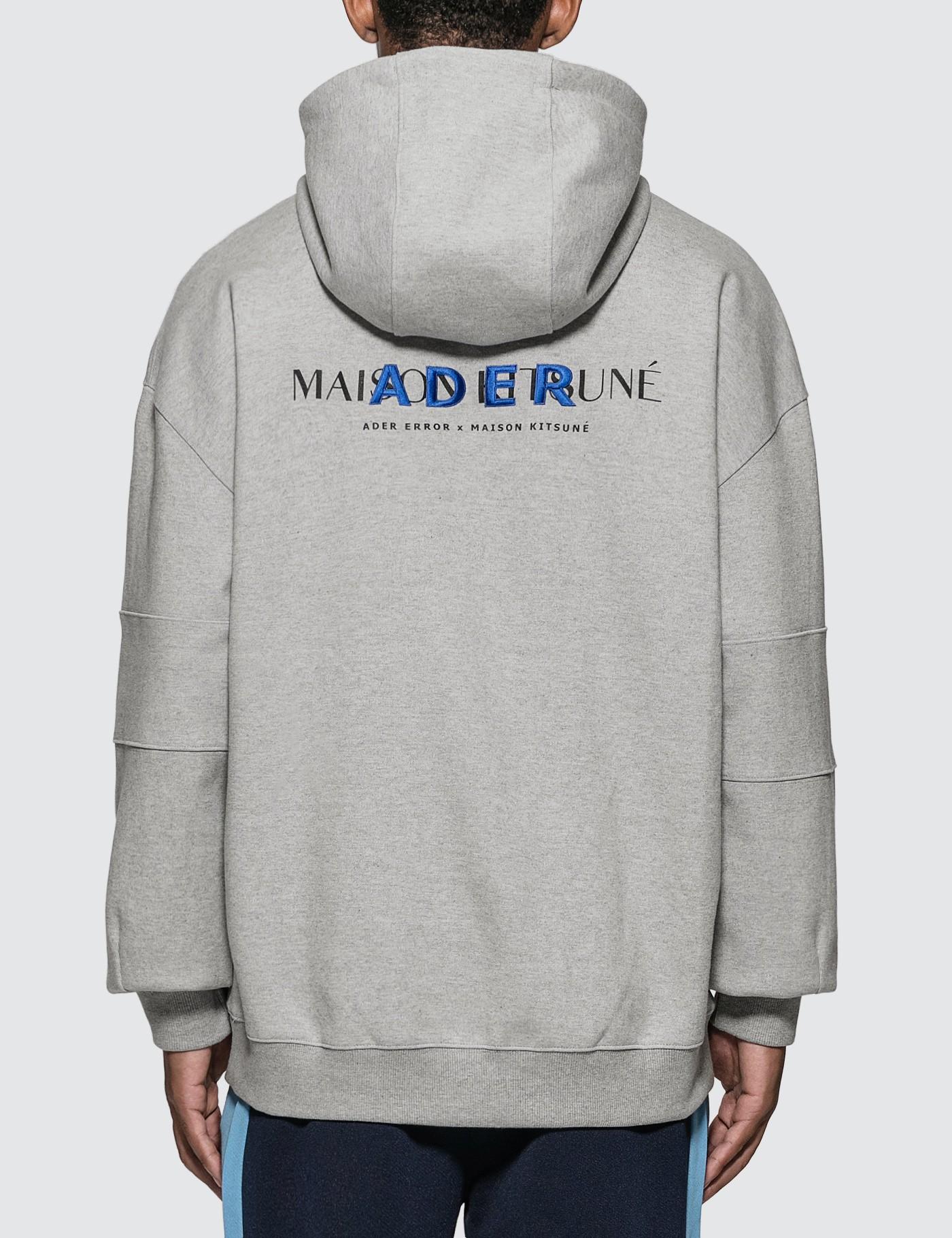 Maison Kitsuné Cotton Ader Error X Hoodie in Grey (Gray) for Men - Lyst