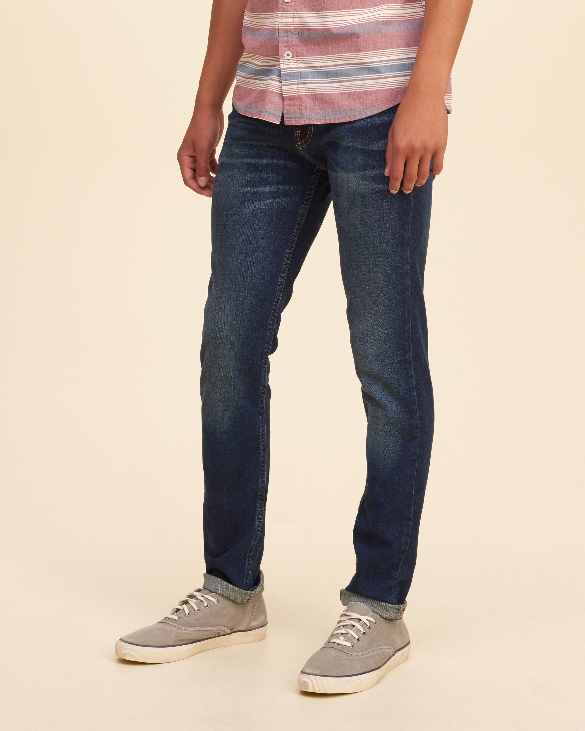 Lyst Hollister Super Skinny Jeans In Blue For Men