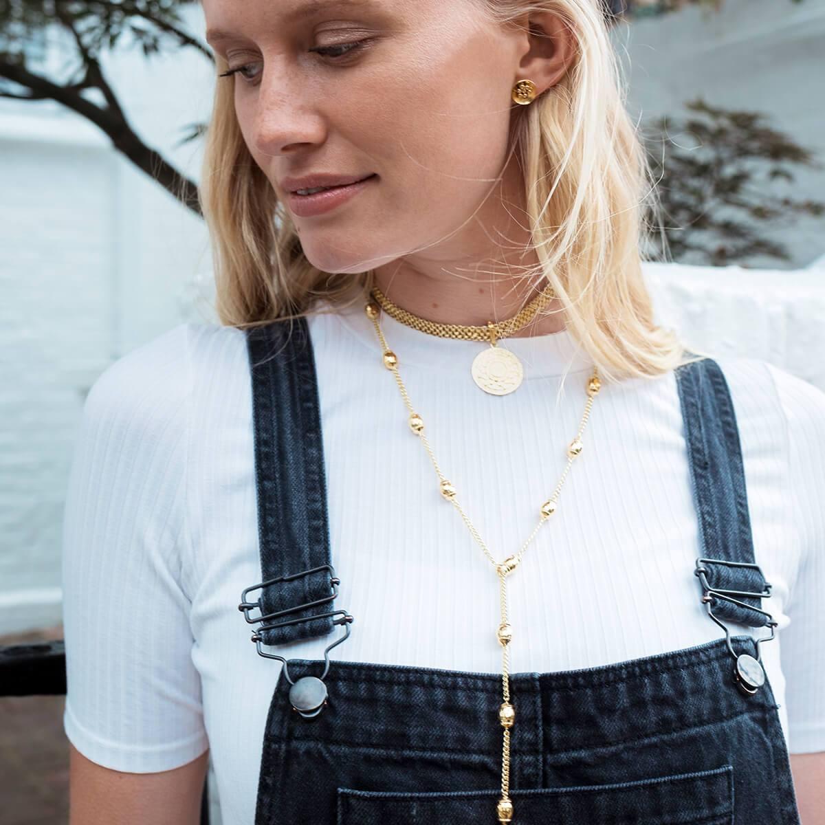 Coco & Kinney Yellow Gold Plated Una Necklace in Metallic - Lyst
