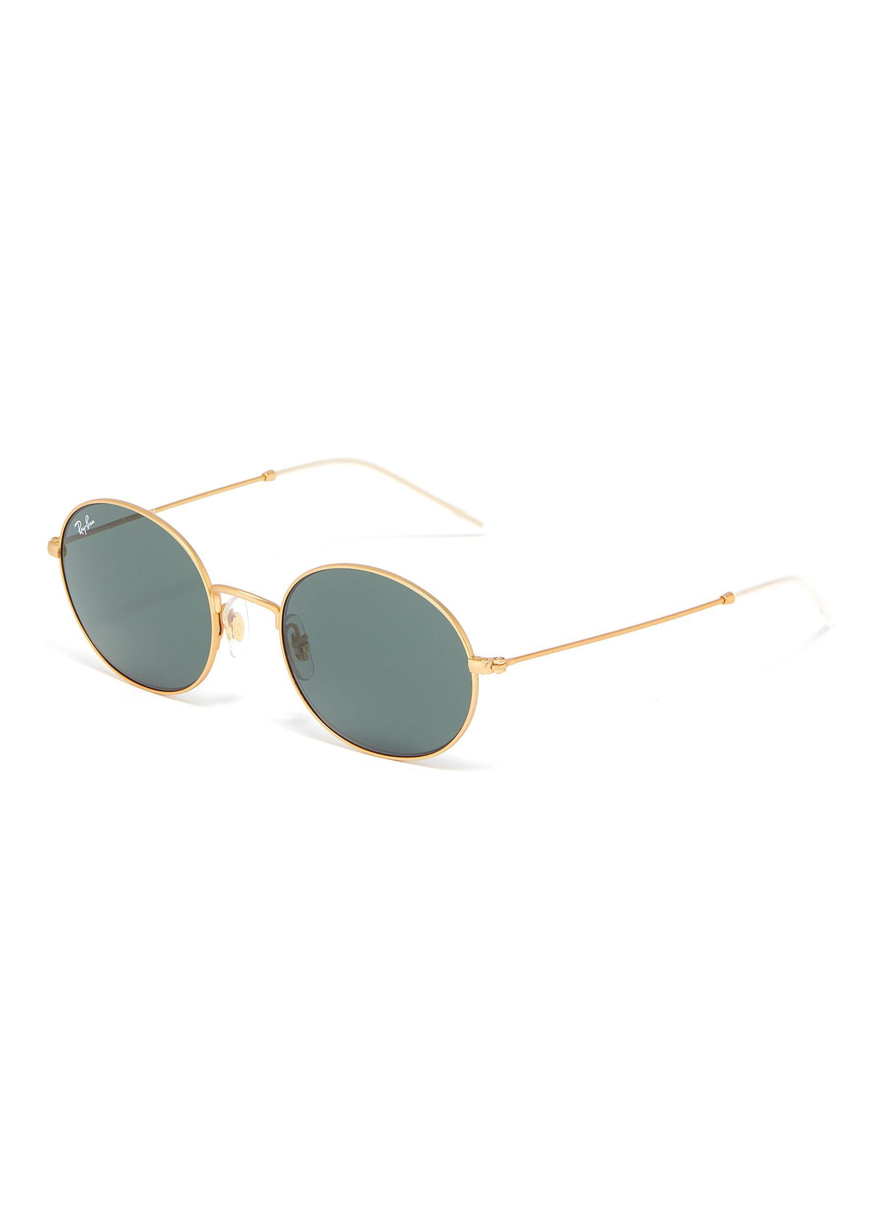 Ray-Ban 'beat' Metal Oval Sunglasses in Metallic - Lyst