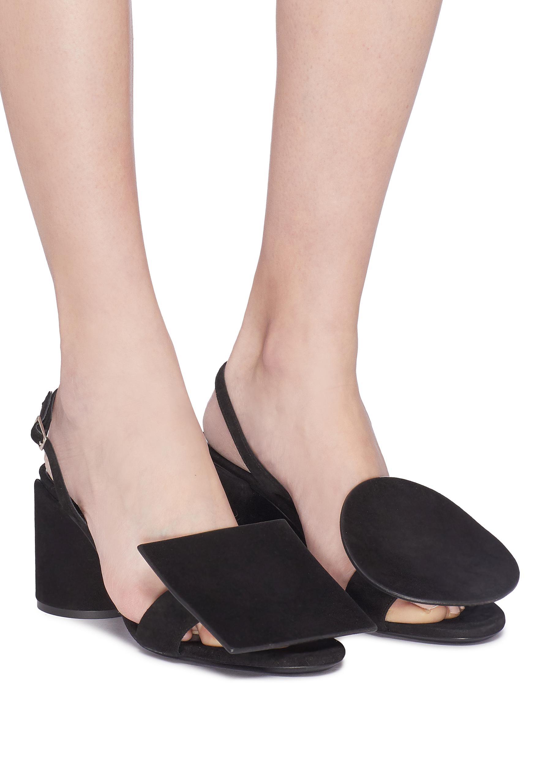 Lyst - Jacquemus 'les Rond Carré' Asymmetric Geometric Heel Suede ...