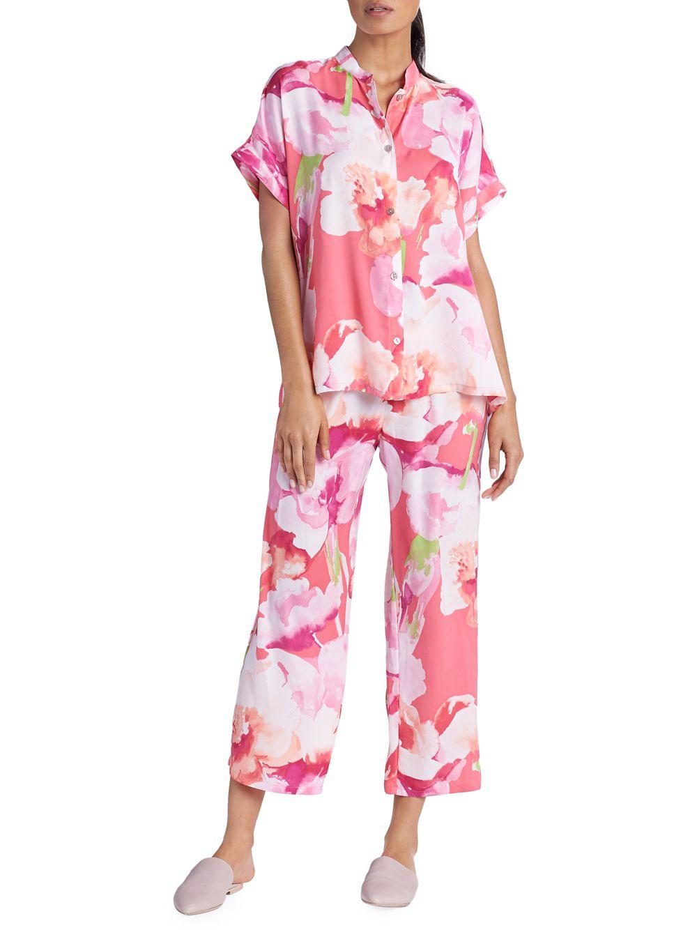 N Natori Pastel Blossom 2-piece Pajama Set in Pink - Lyst