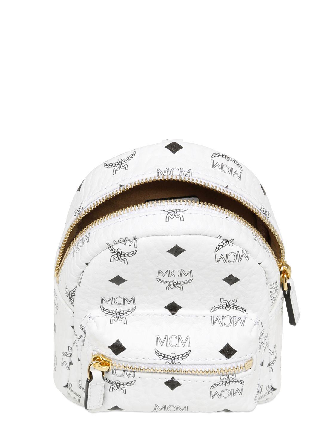 White Faux Leather Mini Backpack | semashow.com