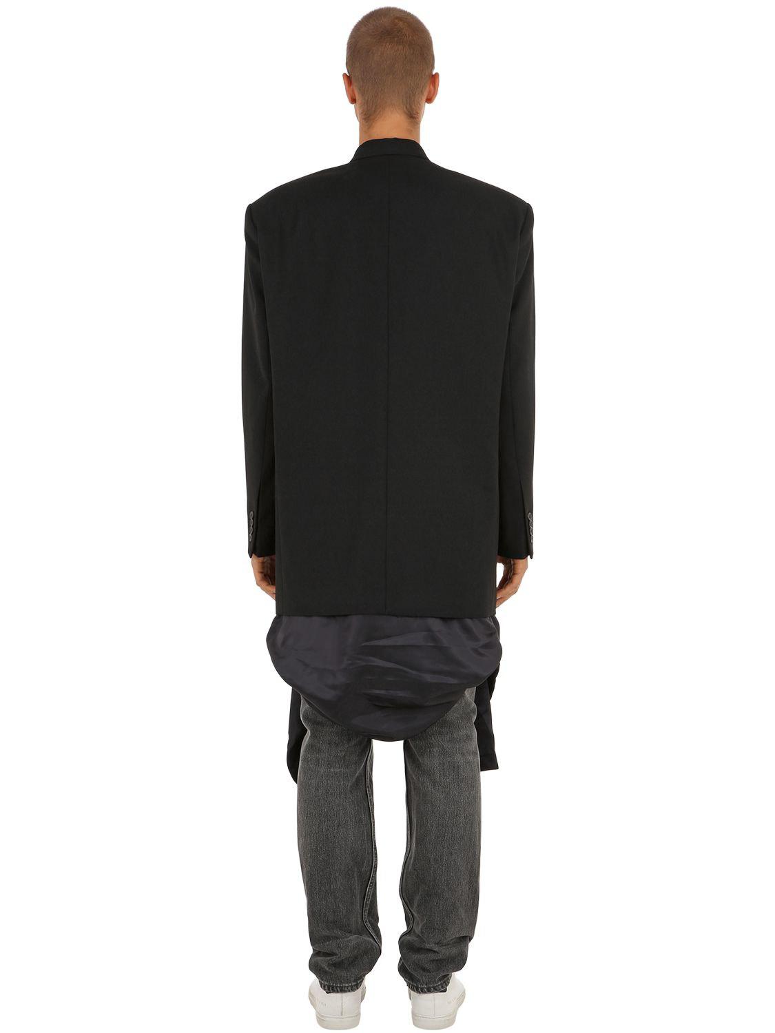 Lyst - Y. Project Oversized Wool Jacket W/ Visible Lining in Black for Men