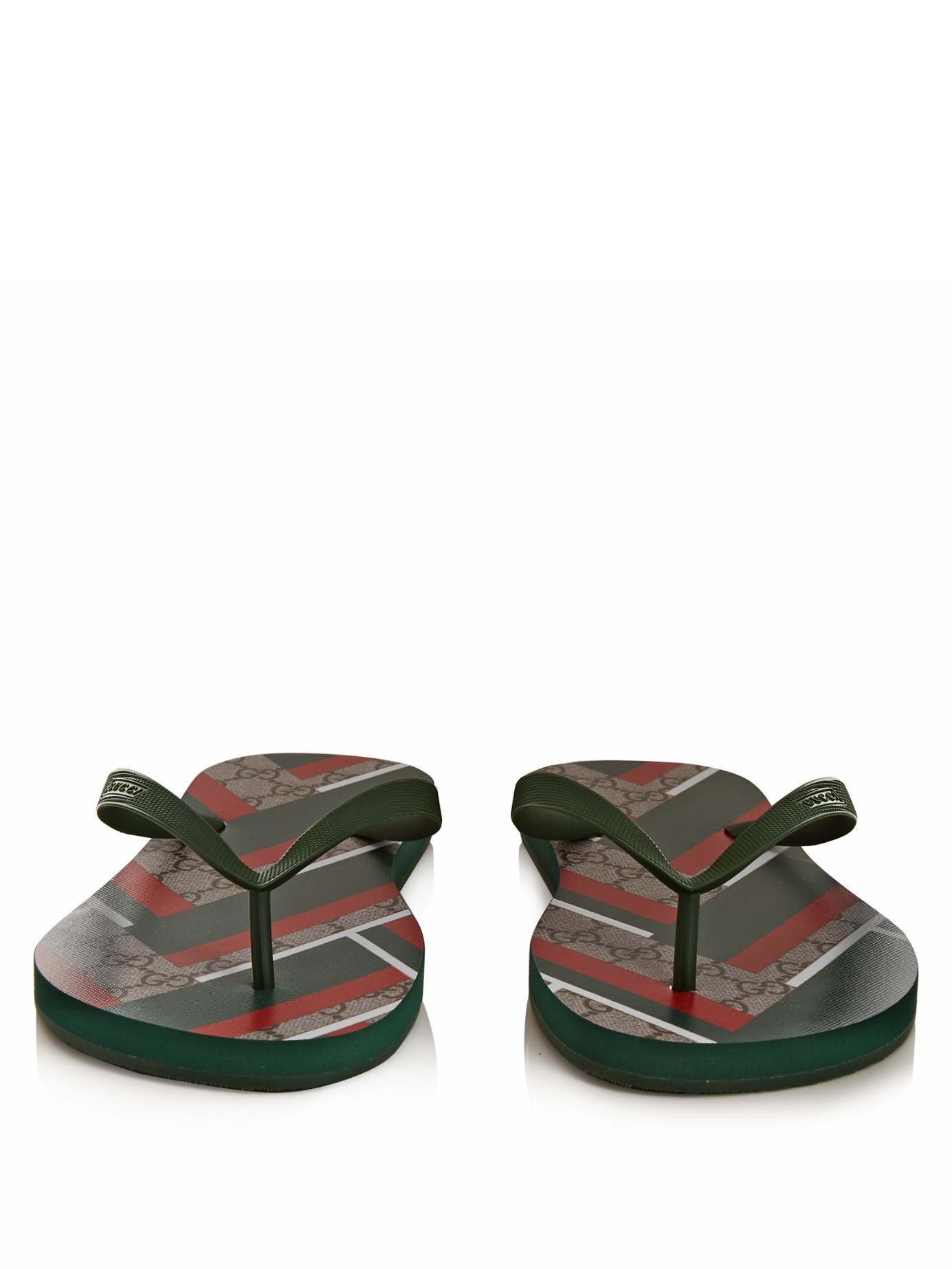 Gucci Gg Supreme Chevron-print Flip-flops in Black for Men - Lyst