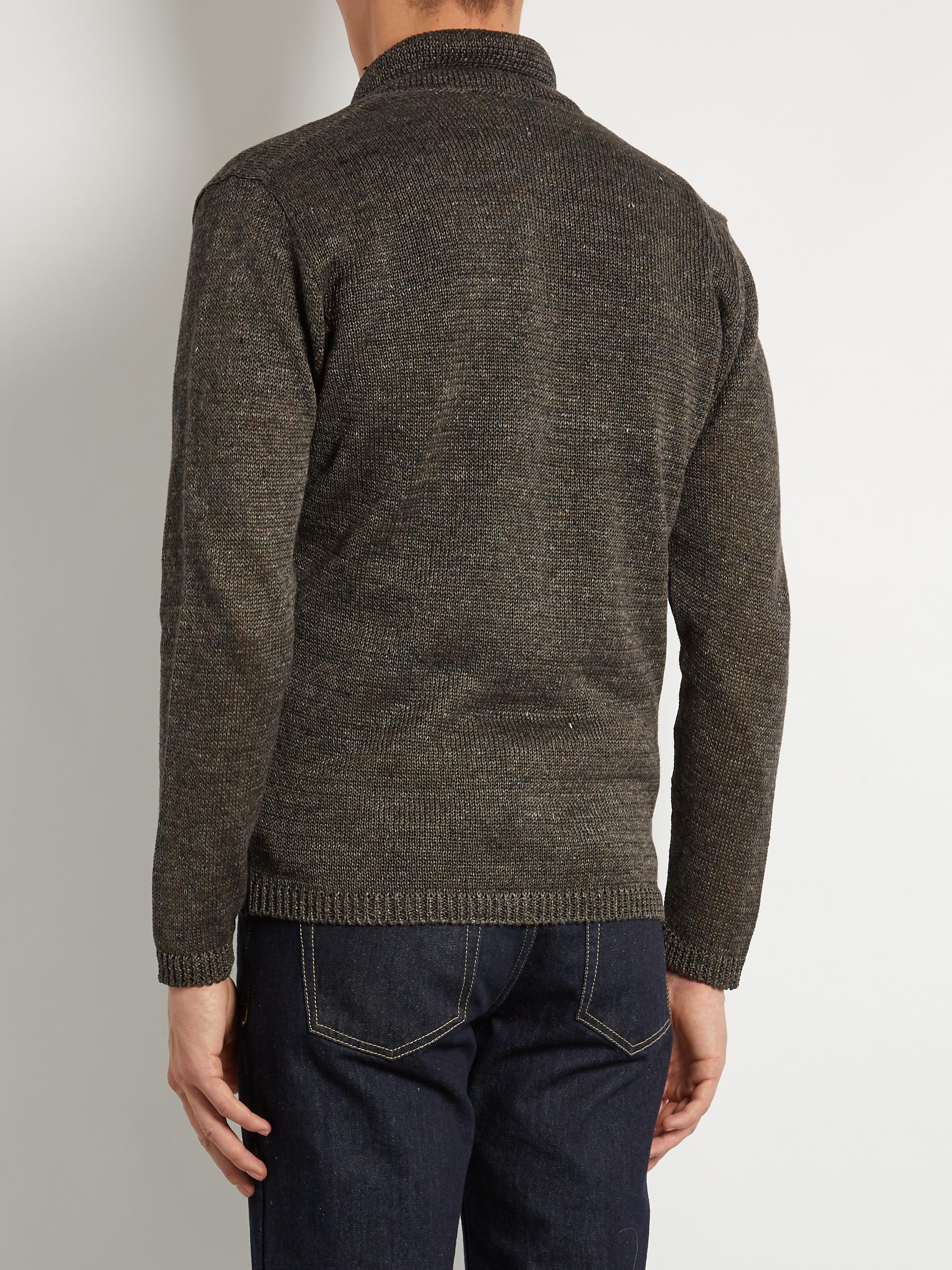 Lyst - Inis Meáin Notch-lapel Linen Cardigan in Gray for Men