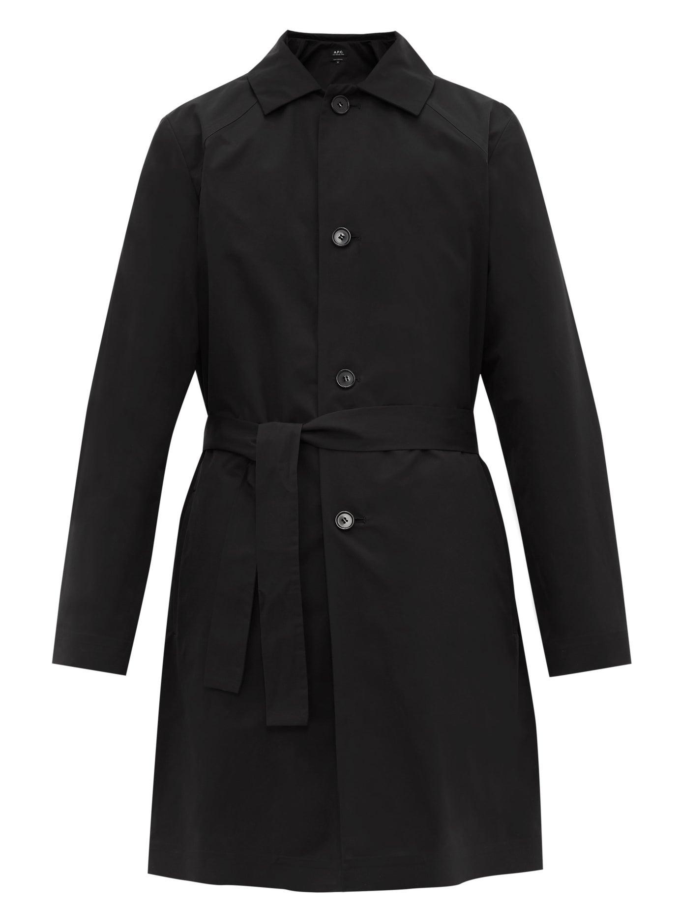 A.P.C. Germano Cotton Blend Trench Coat in Black for Men - Lyst
