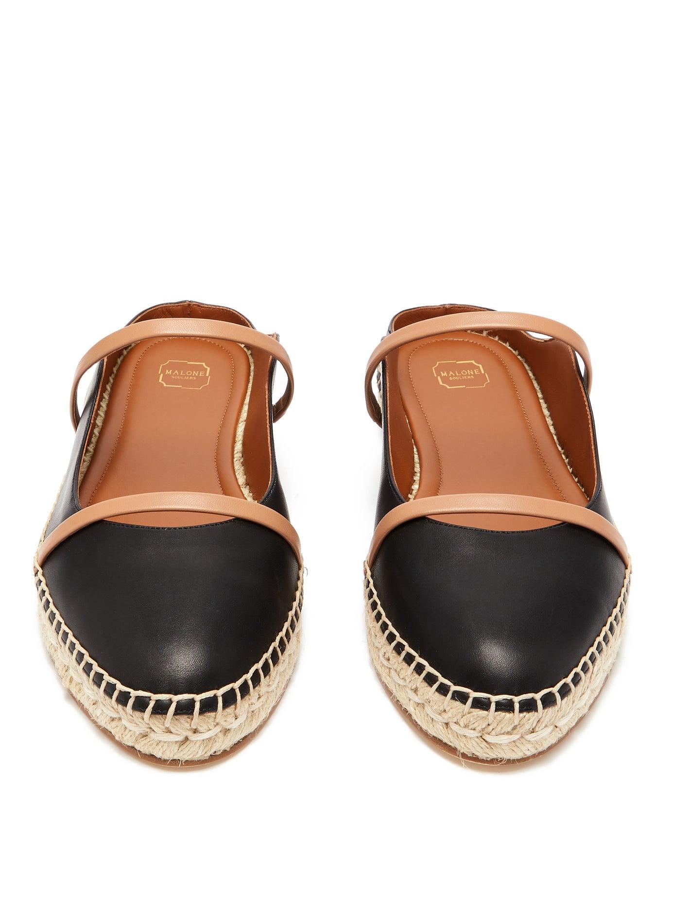 Malone Souliers Sienna Waved Edge Leather Espadrilles - Lyst