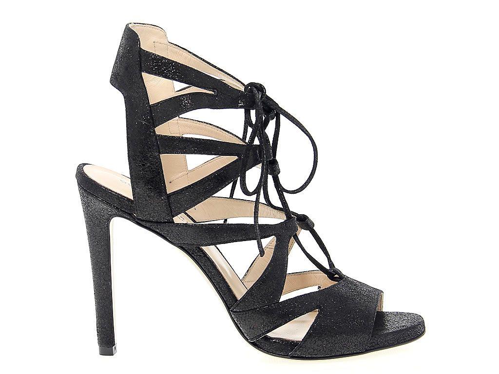 Guido Sgariglia Black Leather Sandals in Black - Lyst