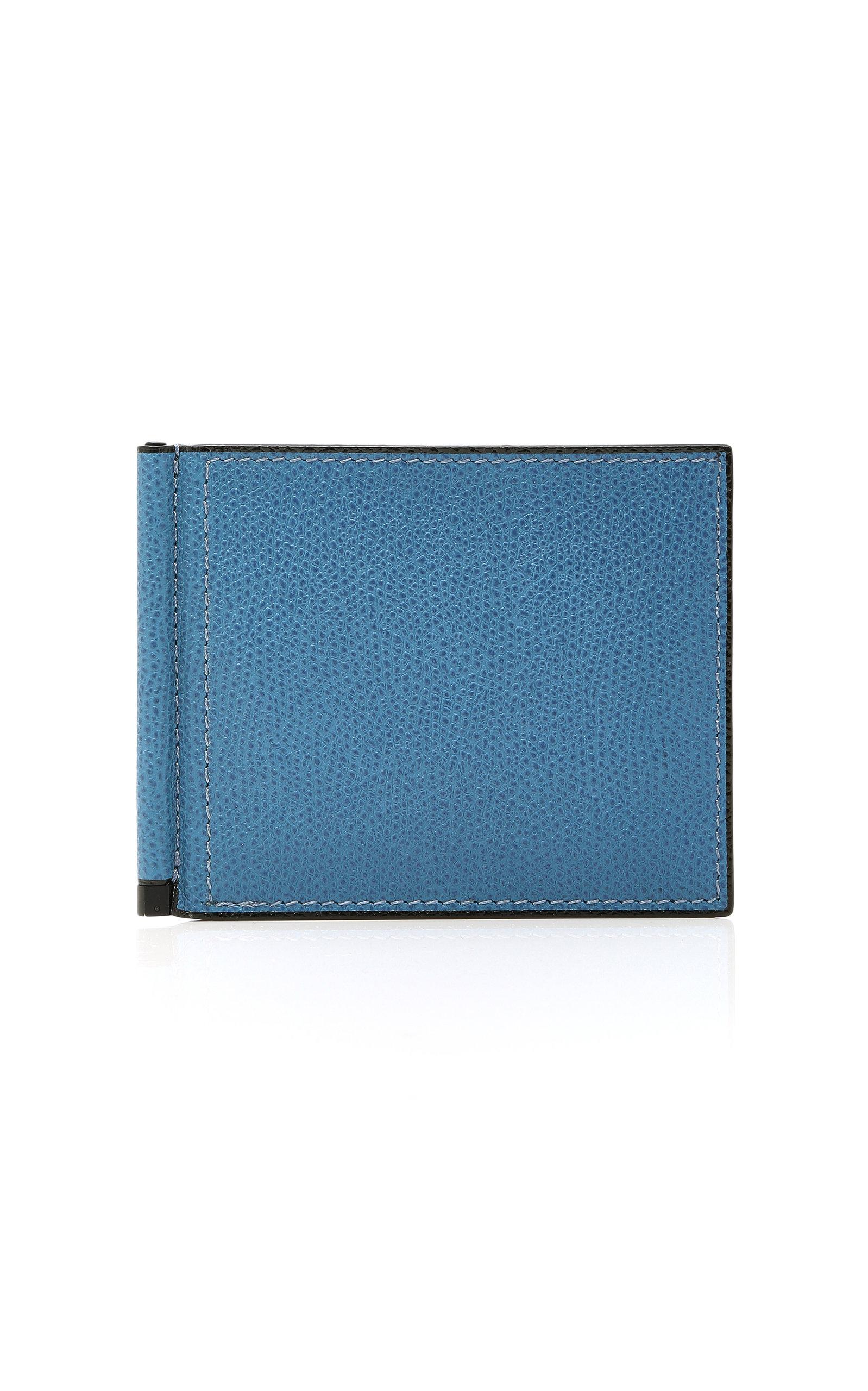 Valextra Leather Money Clip Wallet in Blue for Men - Lyst